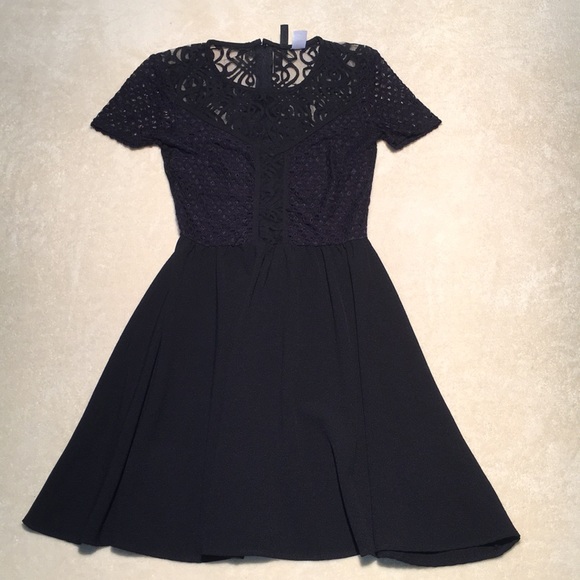 Divided | Dresses | Hm Divided Black Dress Lace Top Size 2 | Poshmark